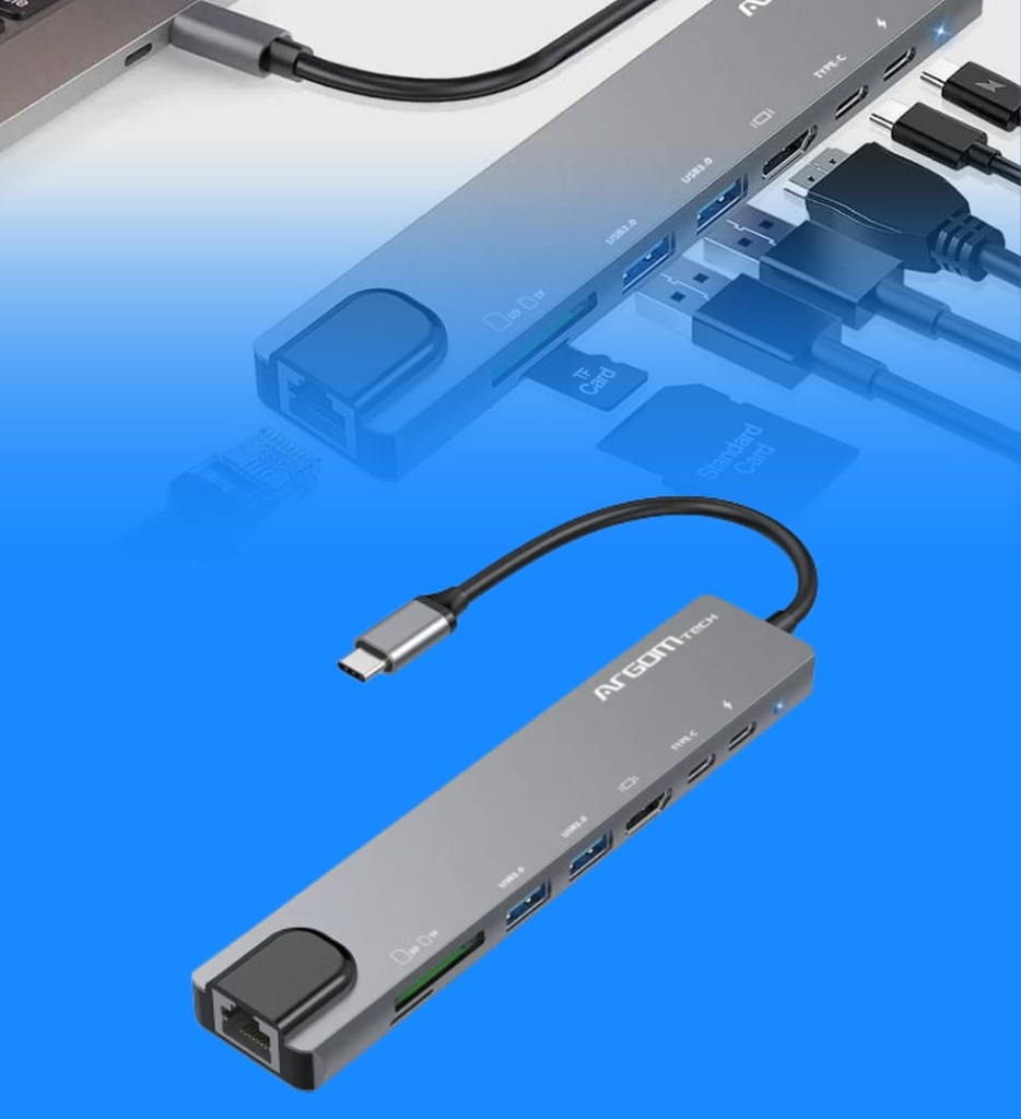 Adaptador Docking Argom ARG-UB-0093 Tipo C 8 en 1 de Axess